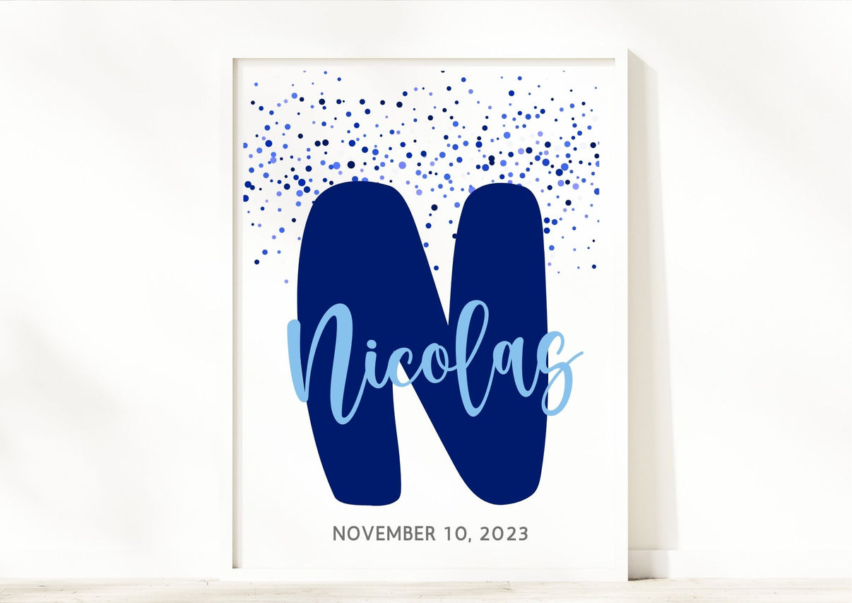 Customised Baby Name Letter Art Nursery Poster – Little Baby Gift